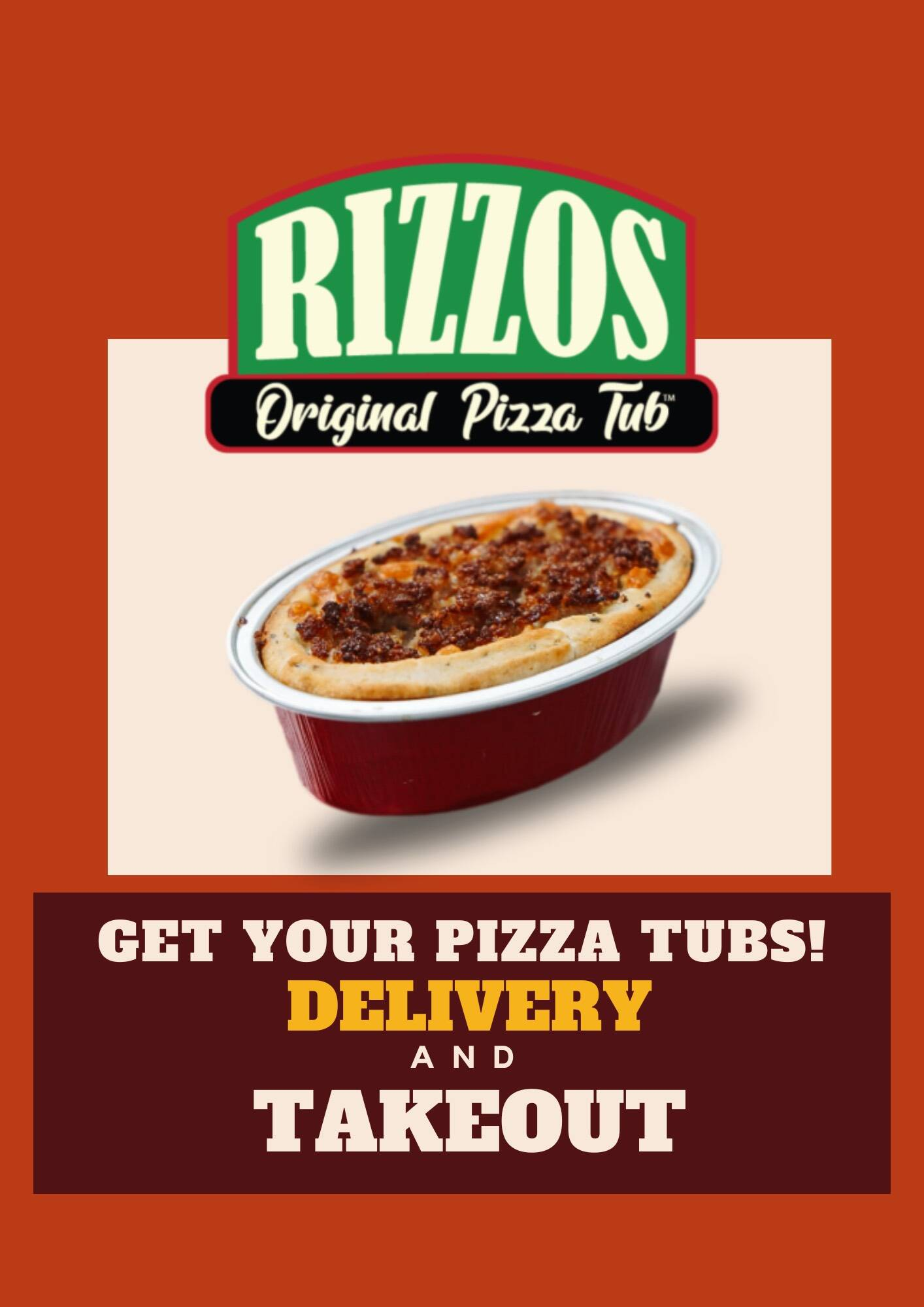 Pizza Hamden CT | Rizzos Original Pizza Tubs